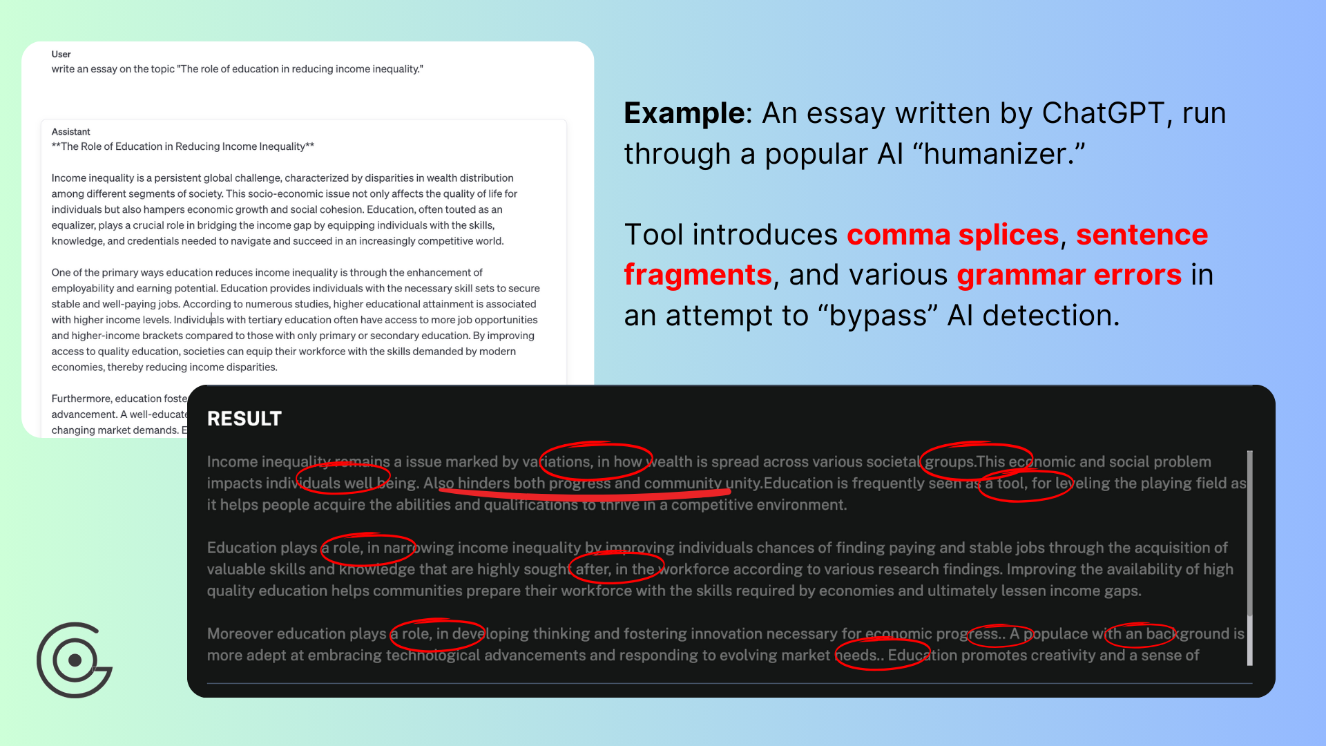 GPTZero Detects AI Paraphrasers